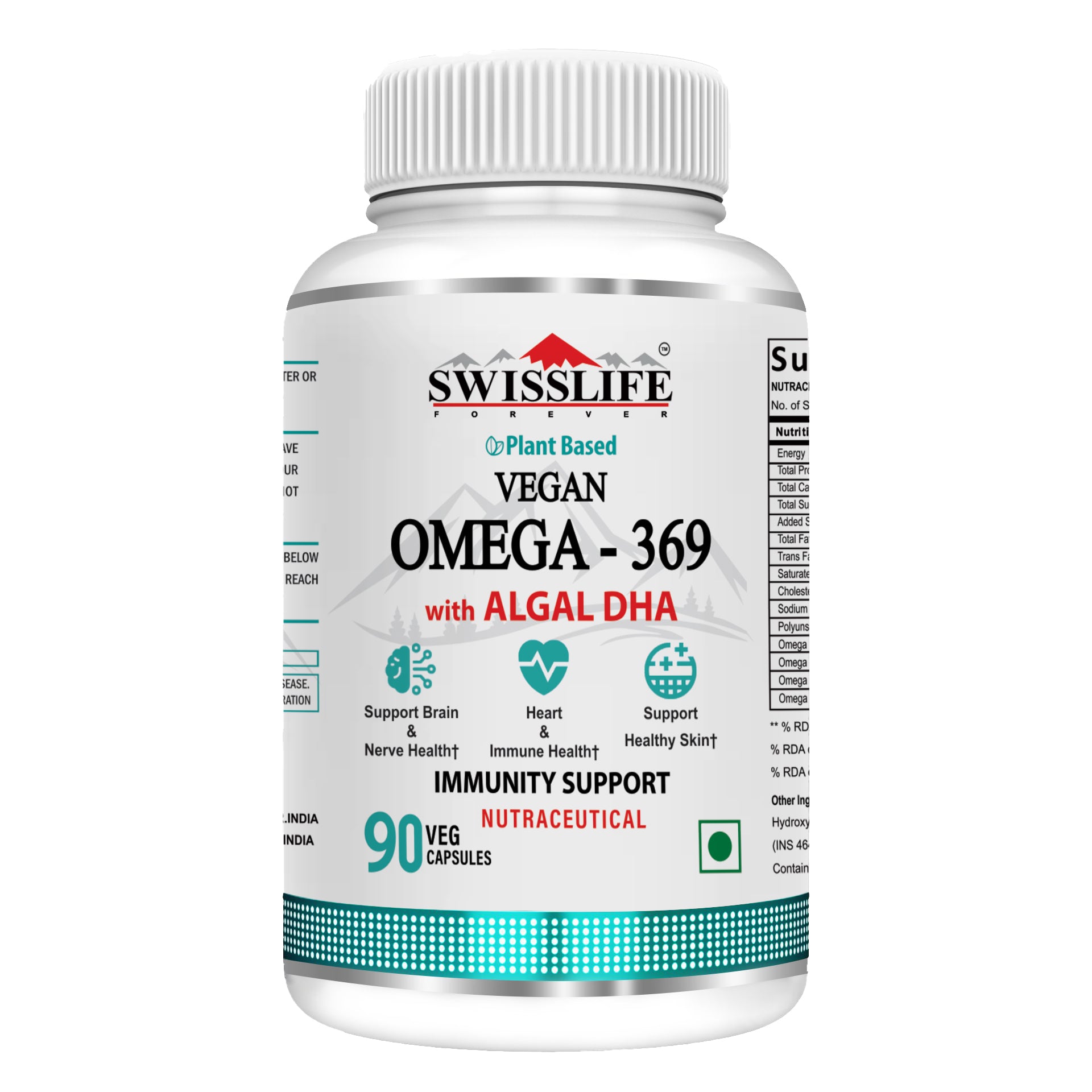 Buy Plant Based Vegan Omega 3 6 9 with ALGAL DHA Oil Capsules for Men & Women – SWISSLIFE FOREVER